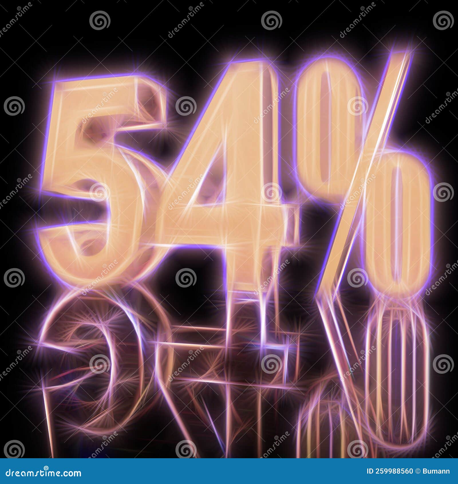 54 , 54 Percent As a 3D Illustration, 3D Rendering Stock Illustration ...