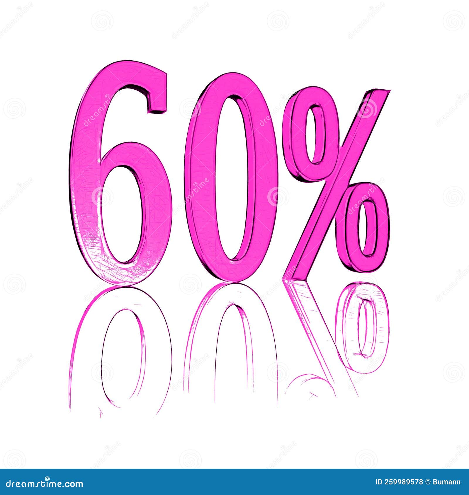 60 , 60 Percent As a 3D Illustration, 3D Rendering Stock Illustration ...