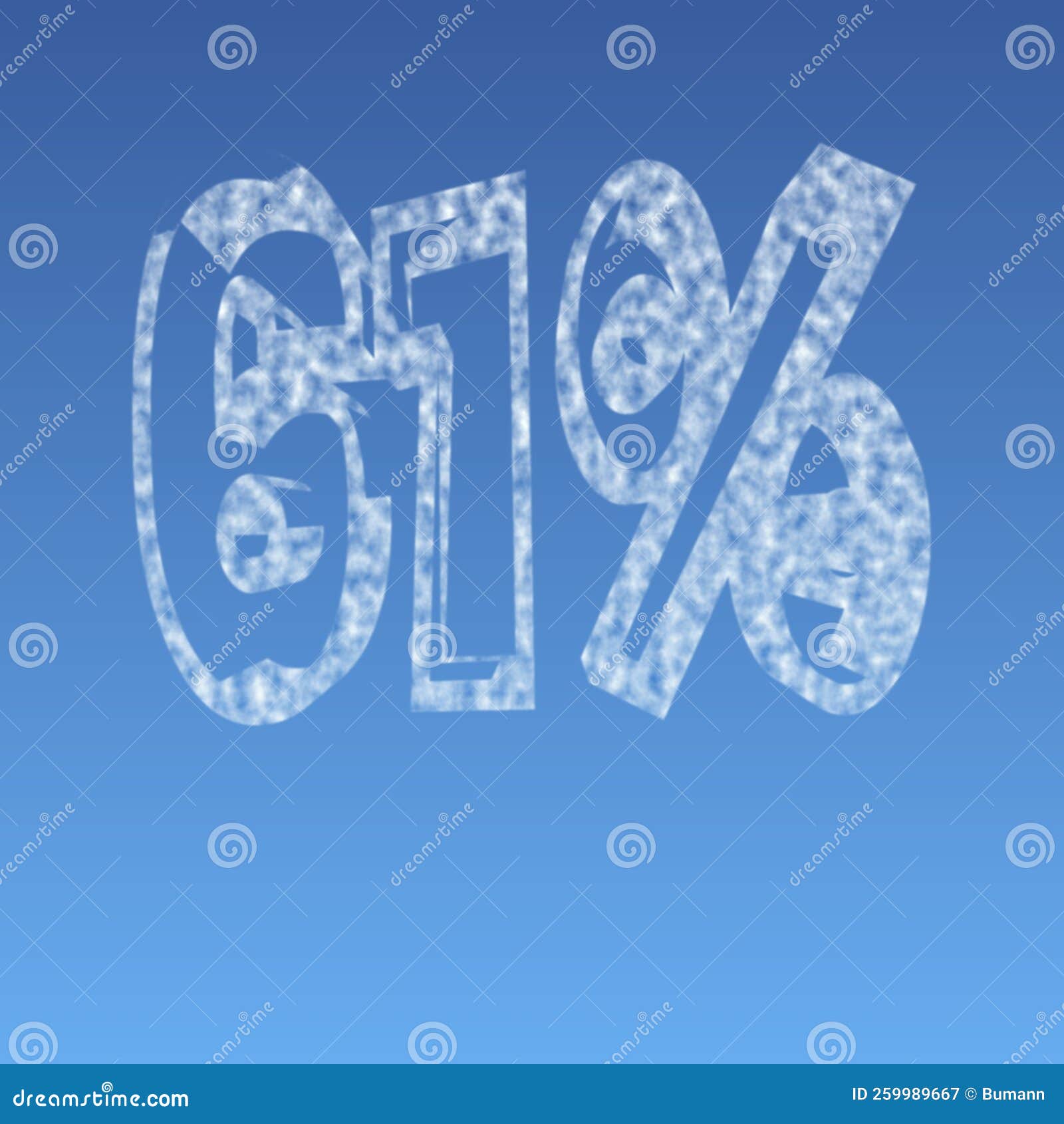 61 , 61 Percent As a 3D Illustration, 3D Rendering Stock Illustration ...