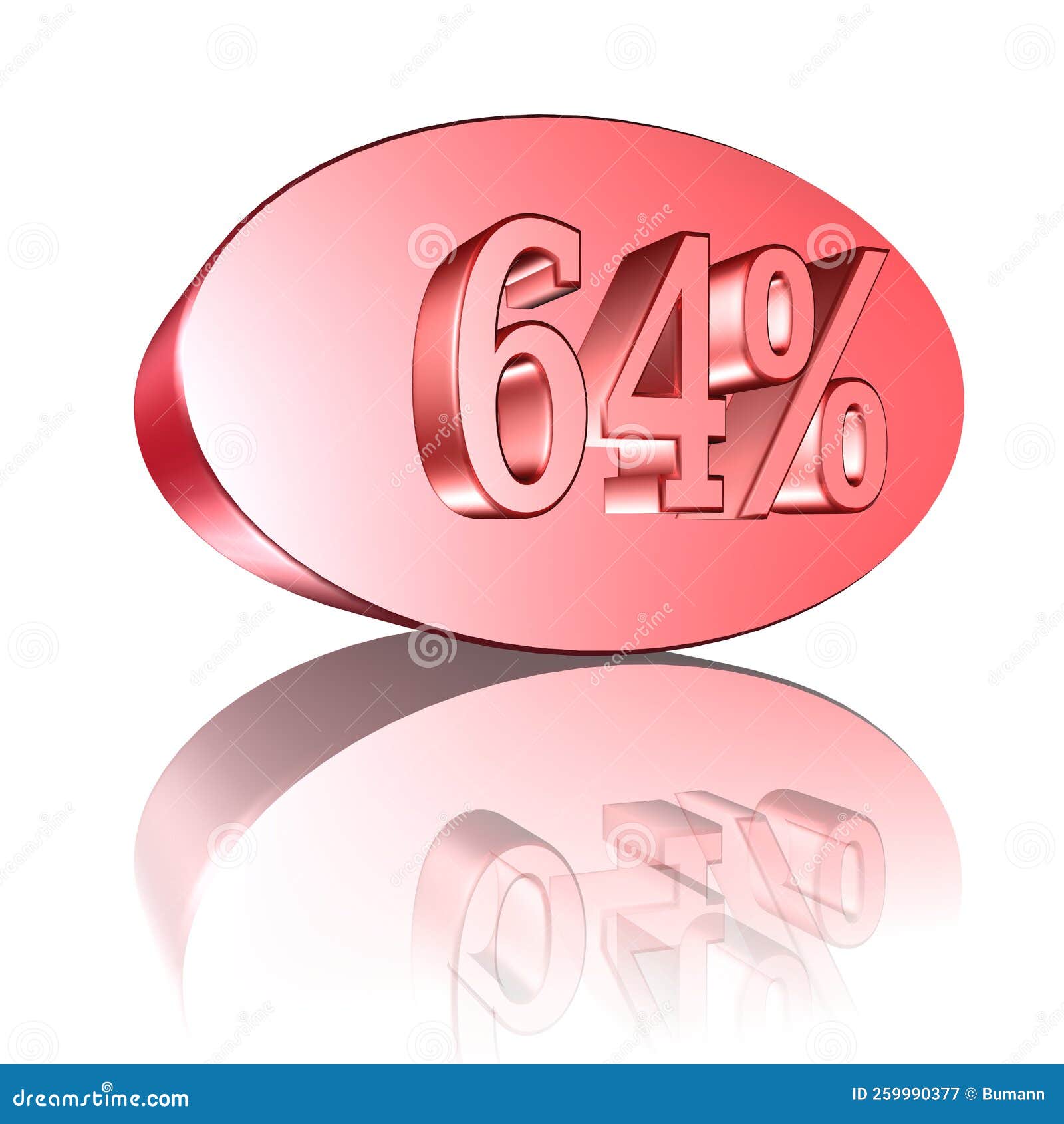 64 , 64 Percent As a 3D Illustration, 3D Rendering Stock Illustration ...