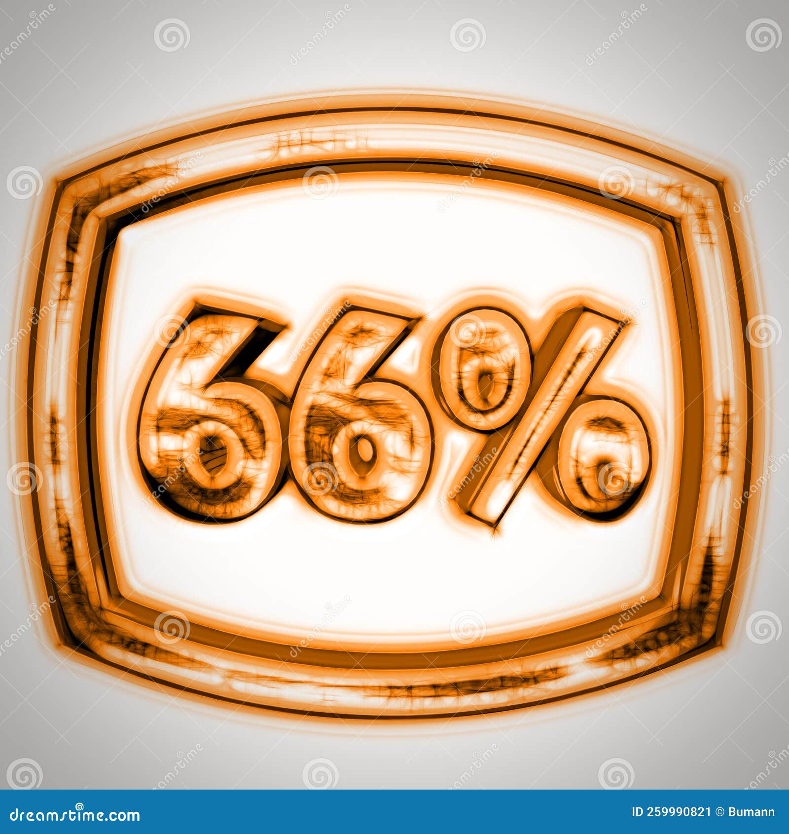 66 , 66 Percent As a 3D Illustration, 3D Rendering Stock Illustration ...