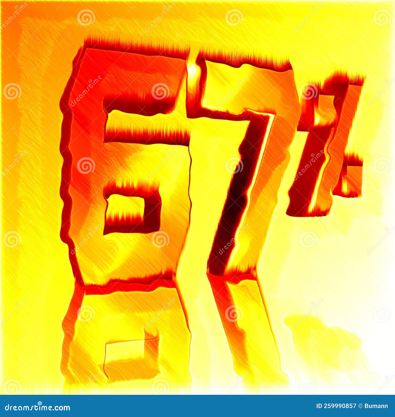 67 , 67 Percent As a 3D Illustration, 3D Rendering Stock Illustration ...