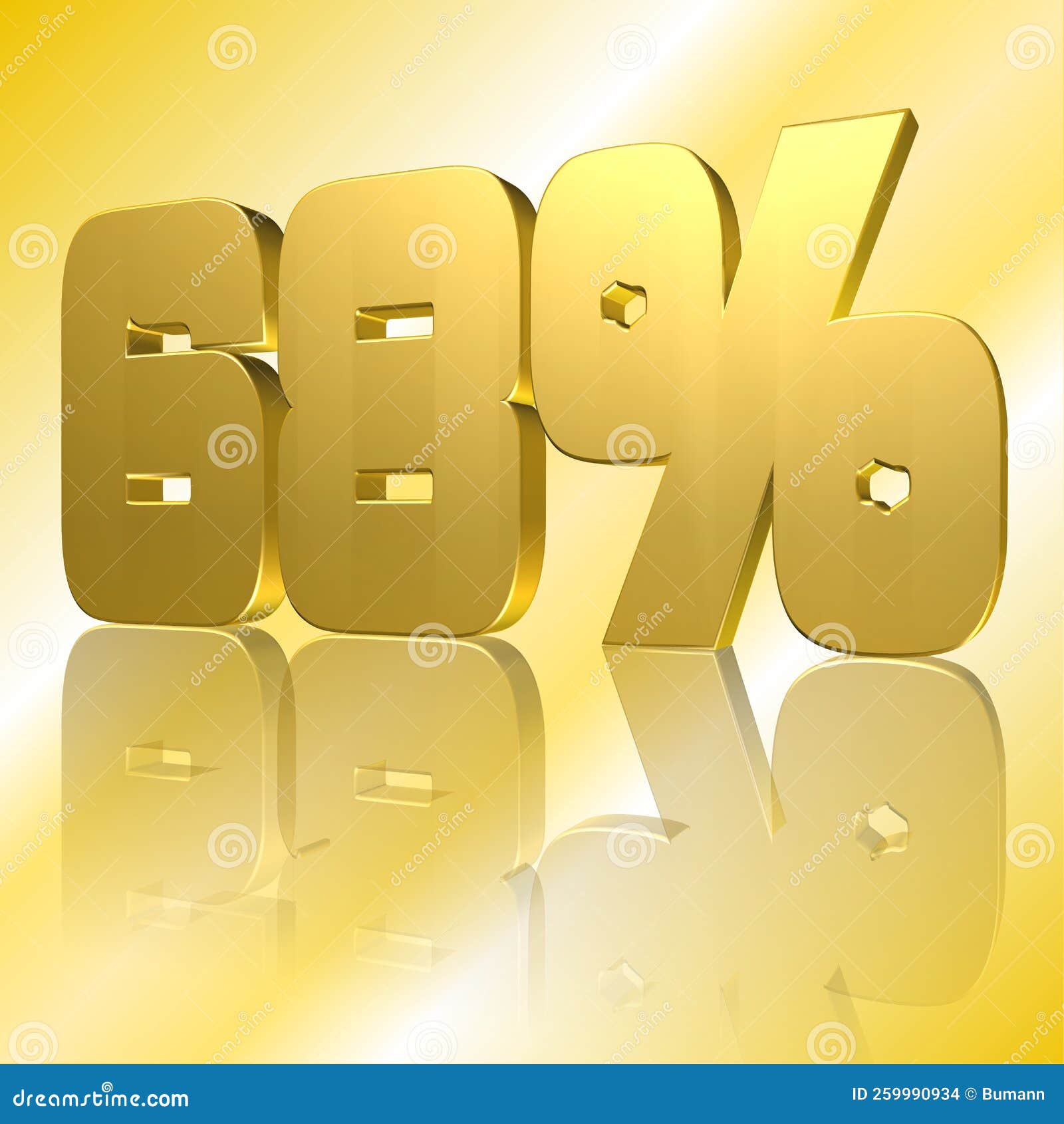 68 , 68 Percent As a 3D Illustration, 3D Rendering Stock Illustration ...