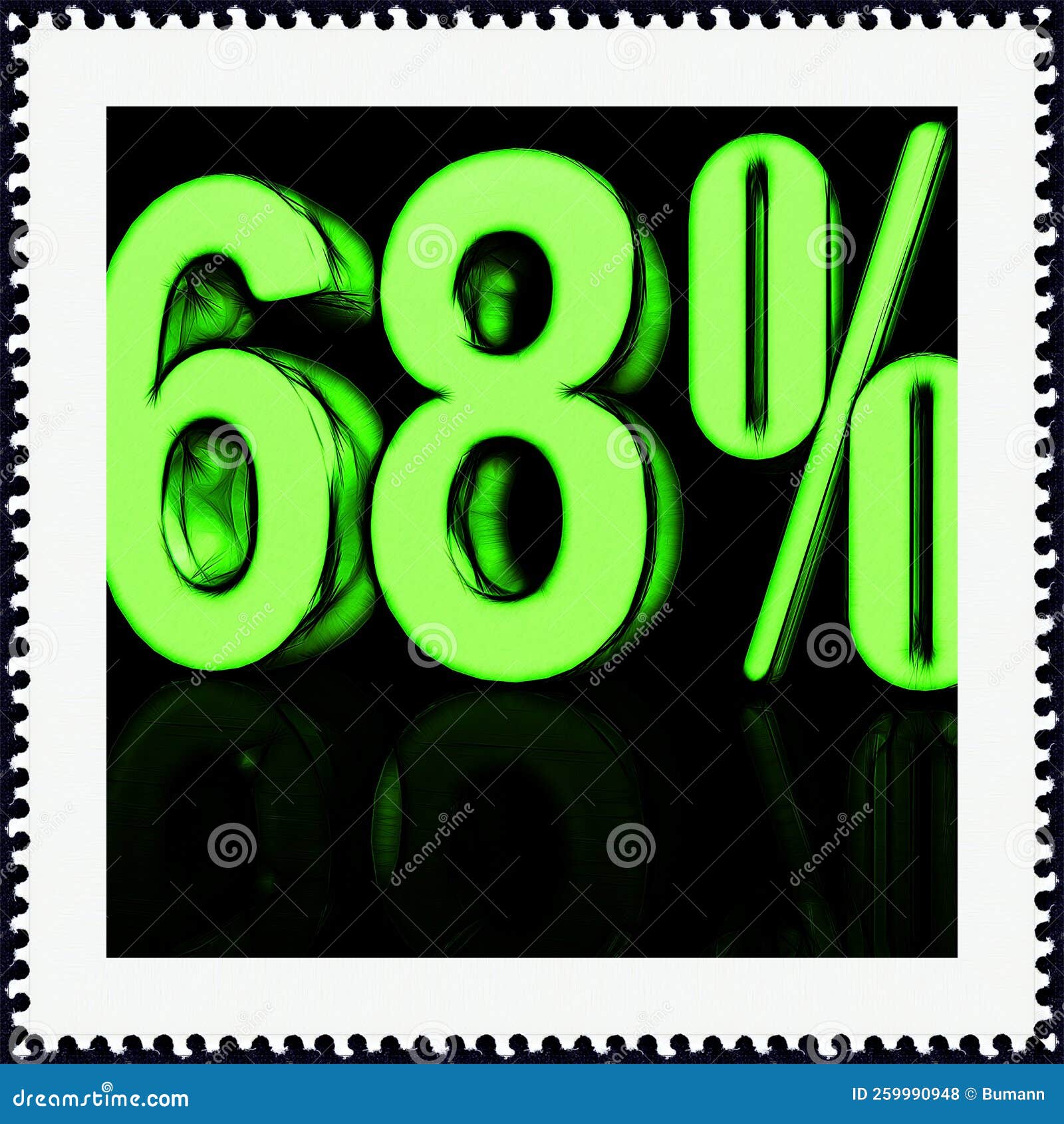 68 , 68 Percent As a 3D Illustration, 3D Rendering Stock Illustration ...