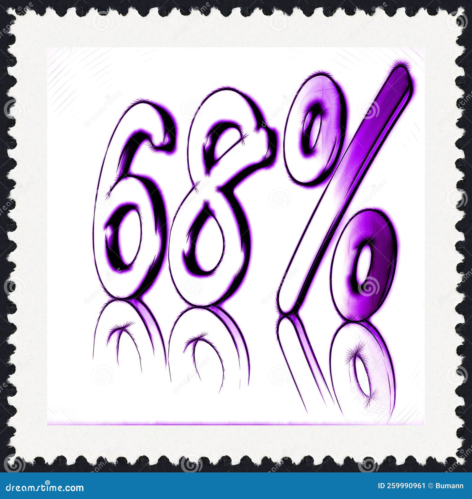 68 , 68 Percent As a 3D Illustration, 3D Rendering Stock Illustration ...