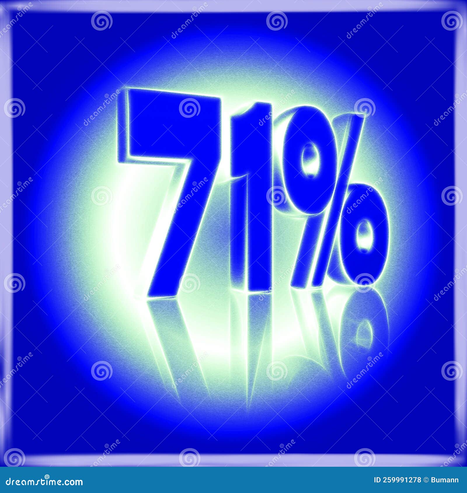 71 , 71 Percent As a 3D Illustration, 3D Rendering Stock Illustration ...