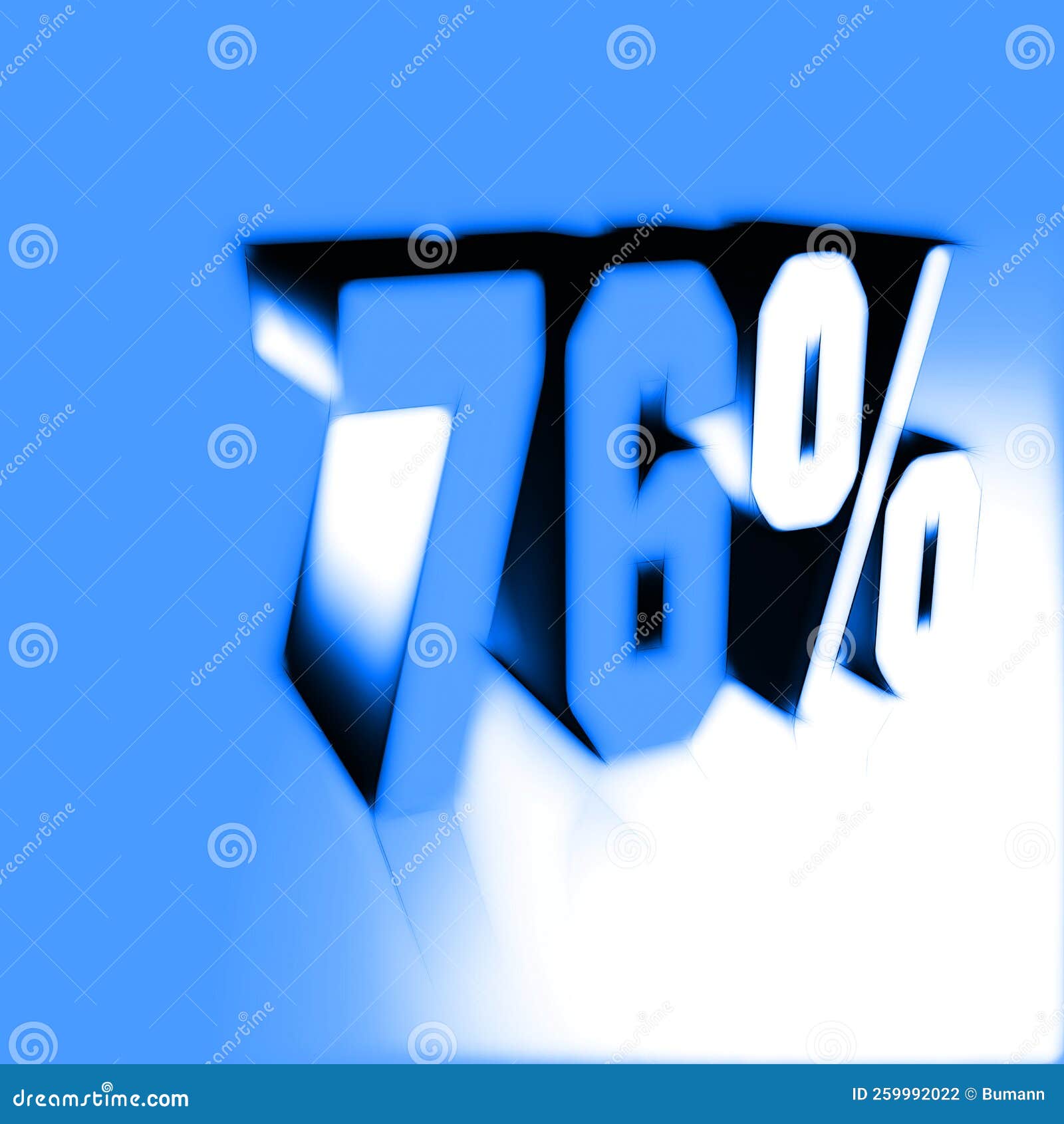 76 , 76 Percent As a 3D Illustration, 3D Rendering Stock Illustration ...