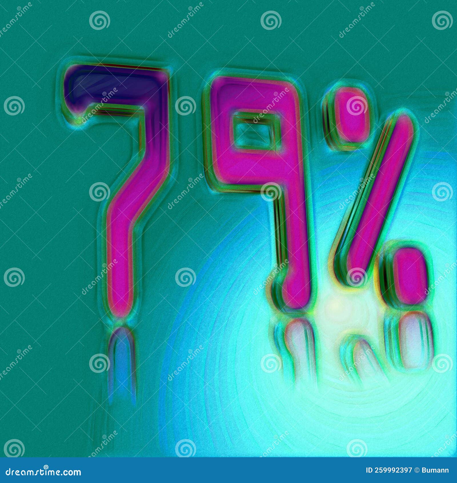 79 , 79 Percent As a 3D Illustration, 3D Rendering Stock Illustration ...