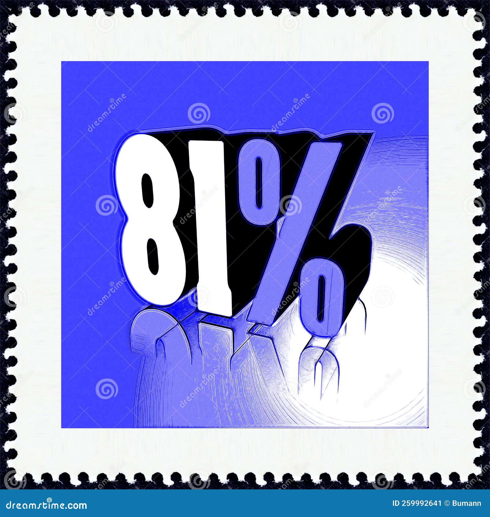 81 , 81 Percent As a 3D Illustration, 3D Rendering Stock Illustration ...