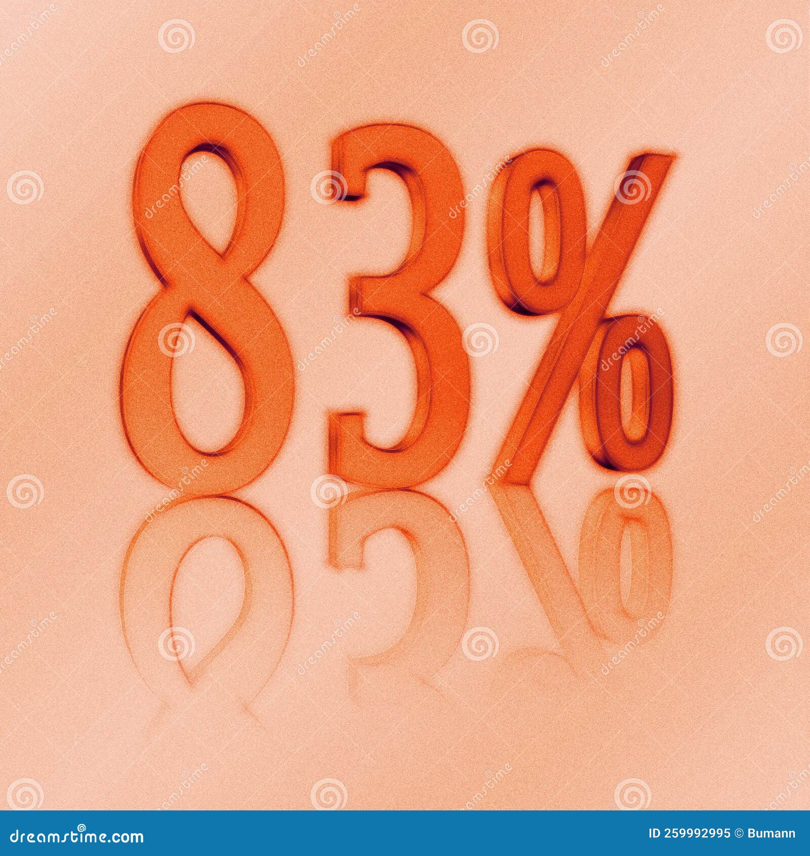 83 , 83 Percent As a 3D Illustration, 3D Rendering Stock Illustration ...