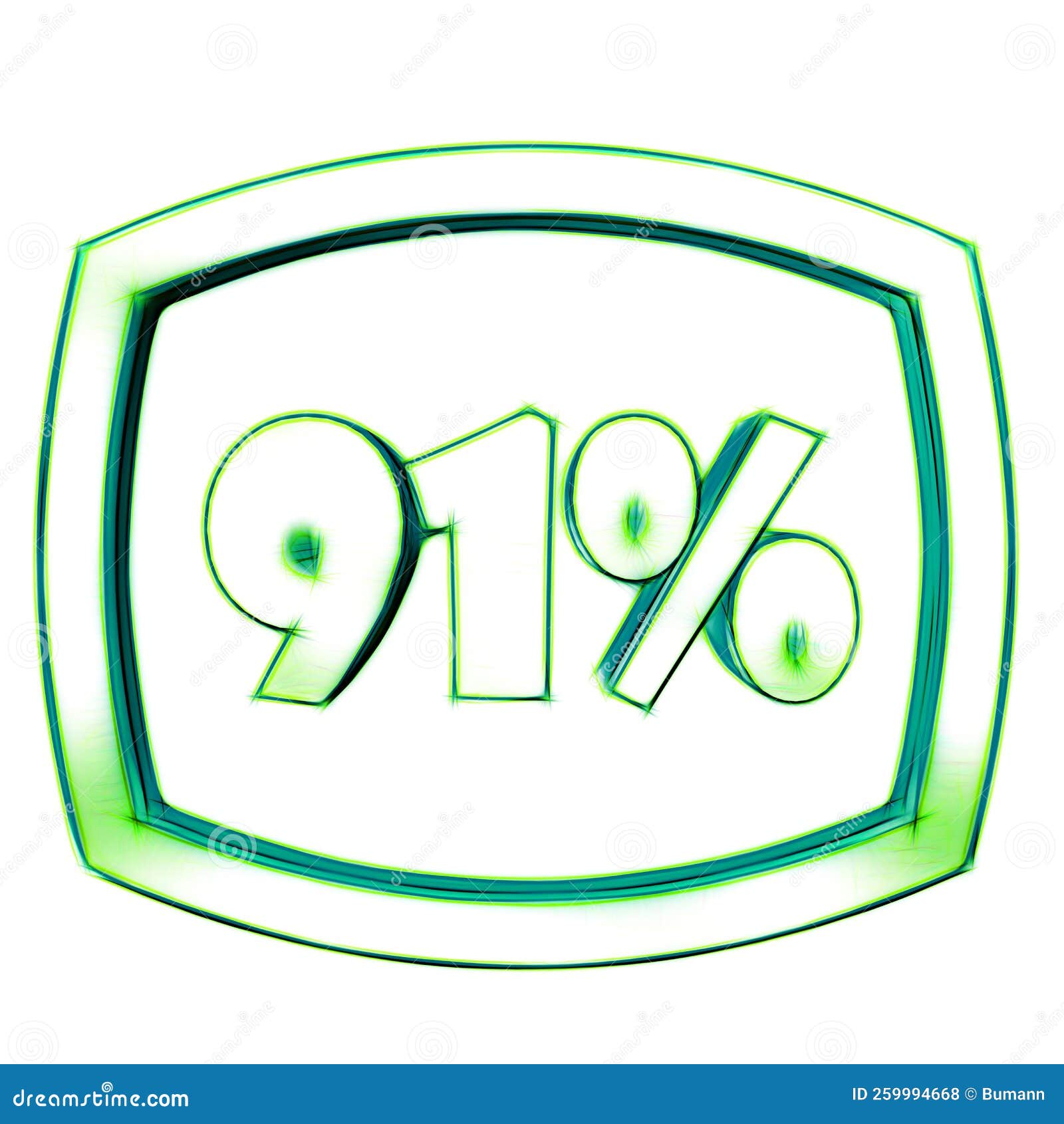 91 , 91 Percent As a 3D Illustration, 3D Rendering Stock Illustration ...