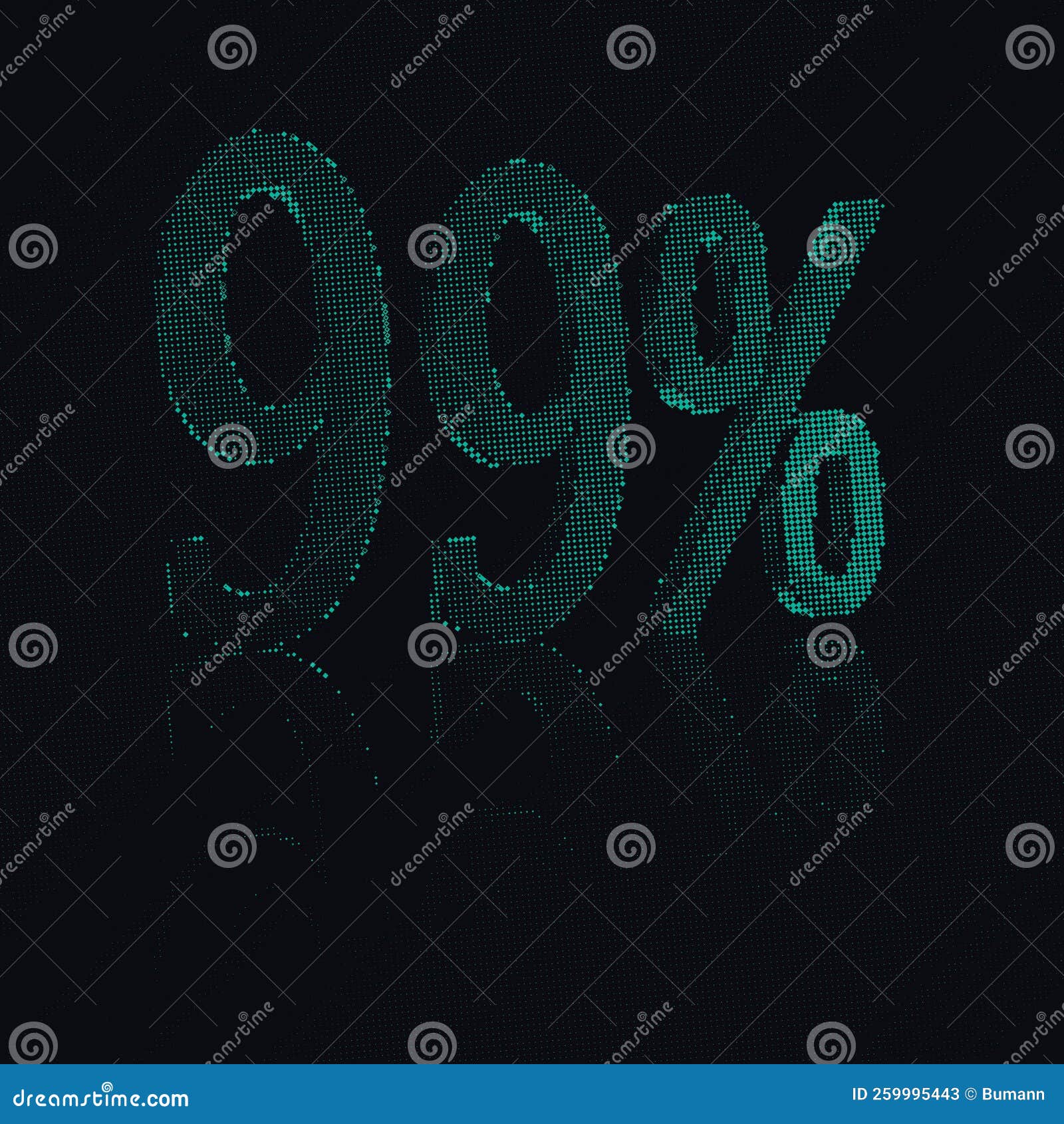 99 , 99 Percent As a 3D Illustration, 3D Rendering Stock Illustration ...