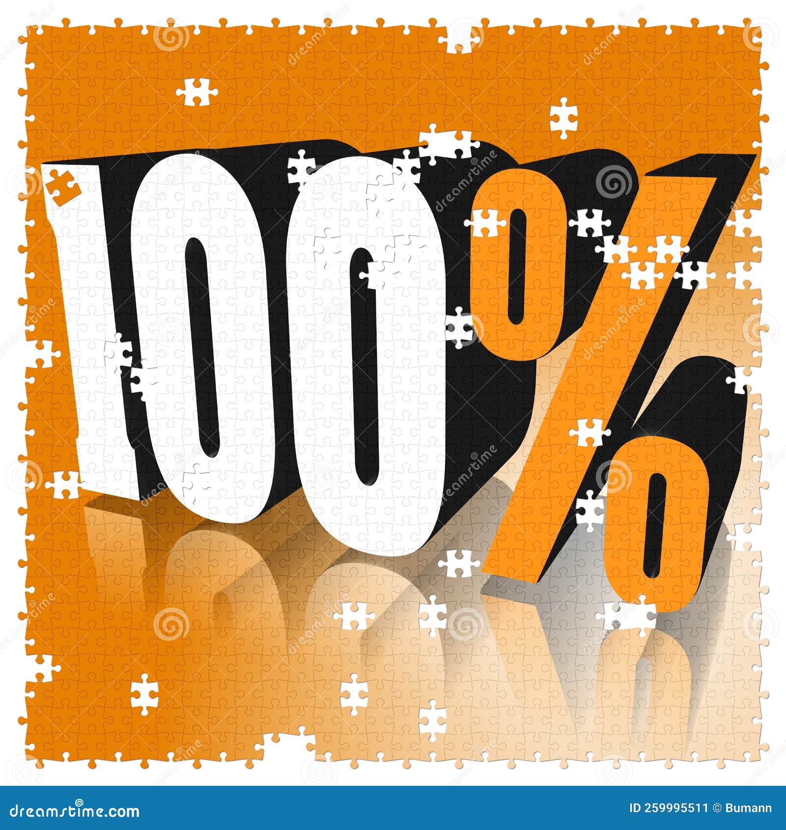 100 , 100 Percent As a 3D Illustration, 3D Rendering Stock Illustration ...