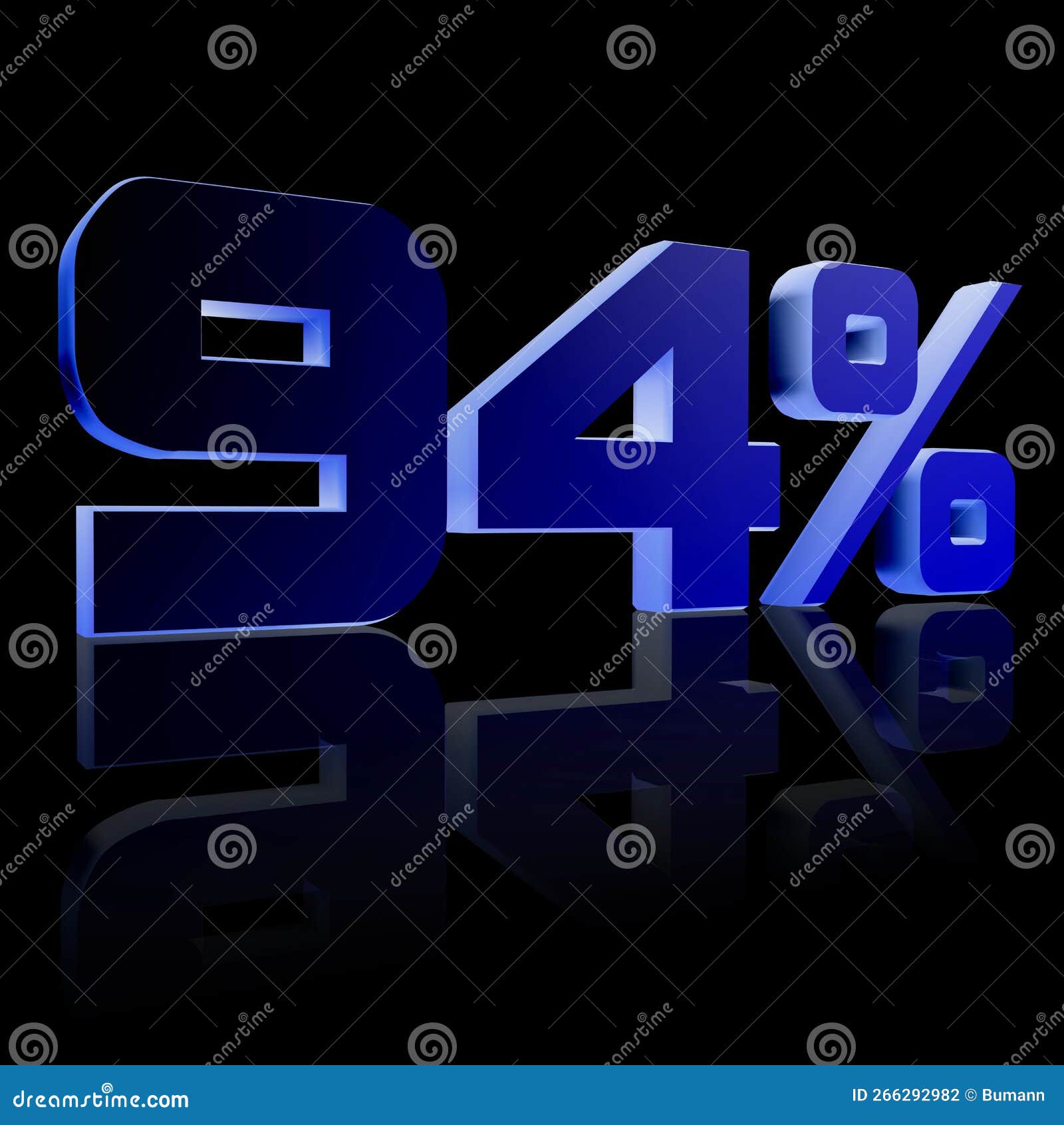 94 , 94 Percent As a 3D Illustration, 3D Rendering Stock Illustration ...