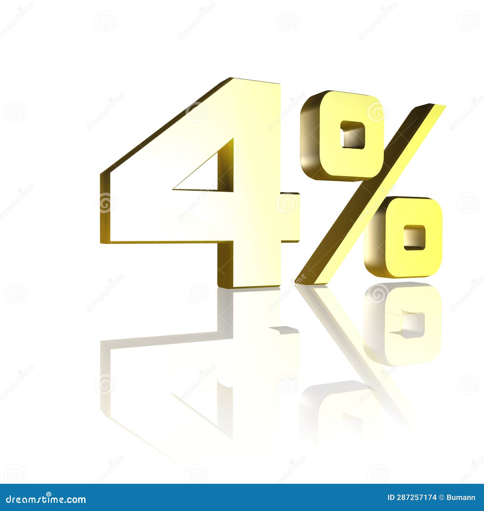 4 , 4 Percent As a 3D Illustration, 3D Rendering Stock Illustration ...