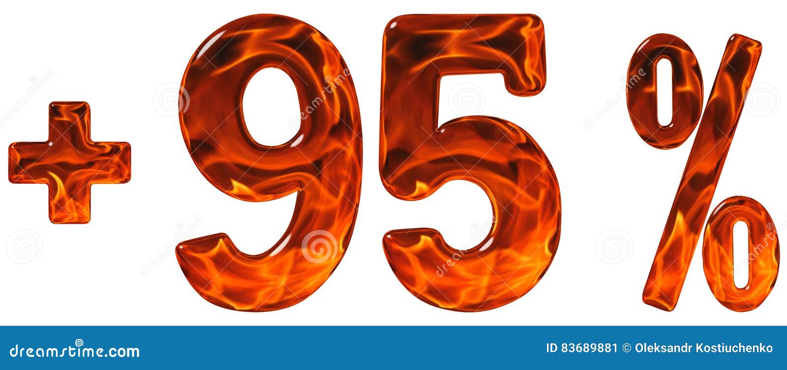 Percent Benefits, Plus 95, Ninety Five Percent, Numerals Isolate Stock ...