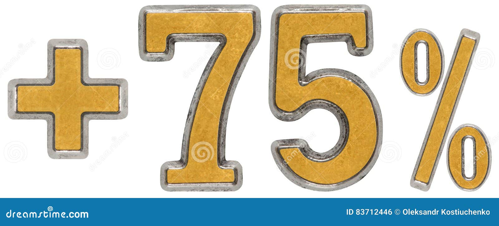 Percent Benefits, Plus 75 Seventy Five Percent, Numerals Isolate Stock ...