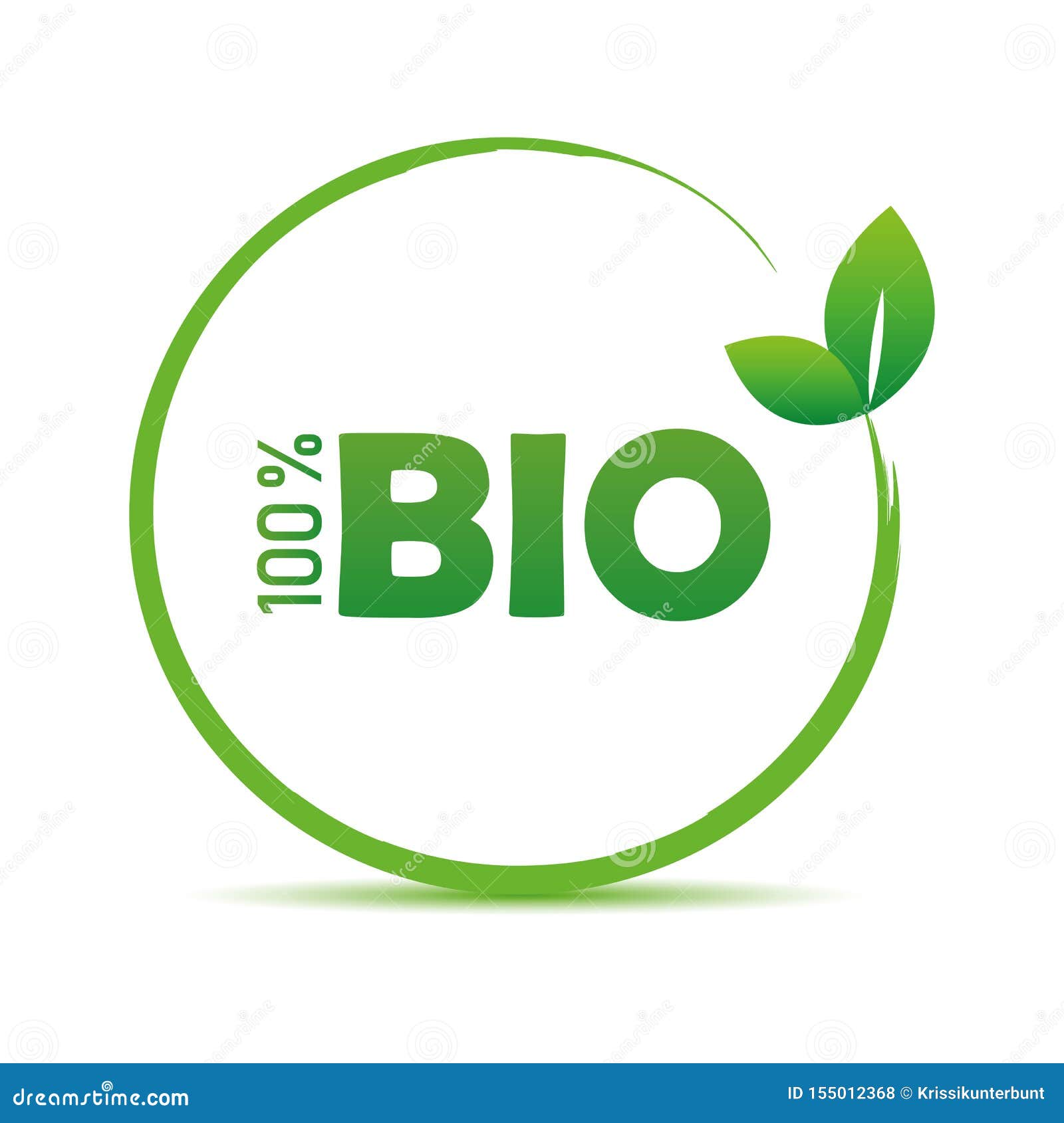 100 Percent Bio Green Quality Symbol with Leaf Stock Vector ...
