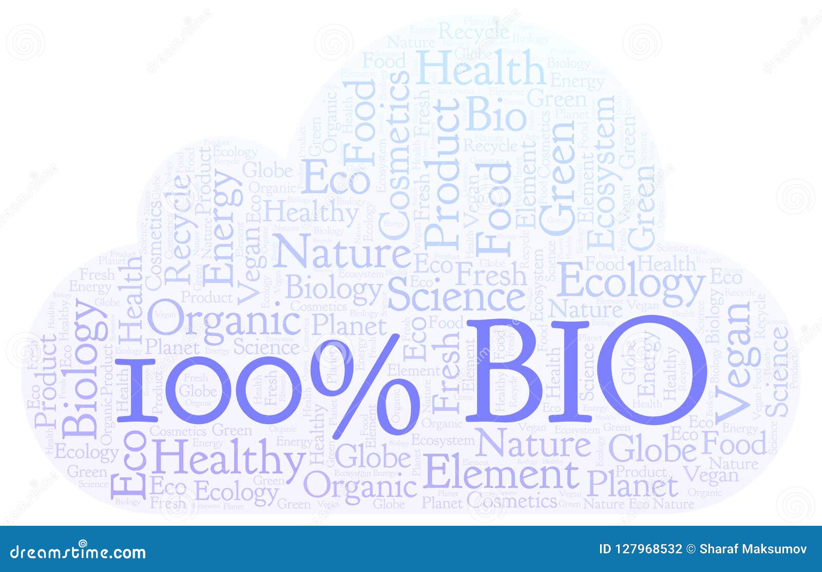 100 Percent Bio Word Cloud. Stock Illustration - Illustration of poster ...