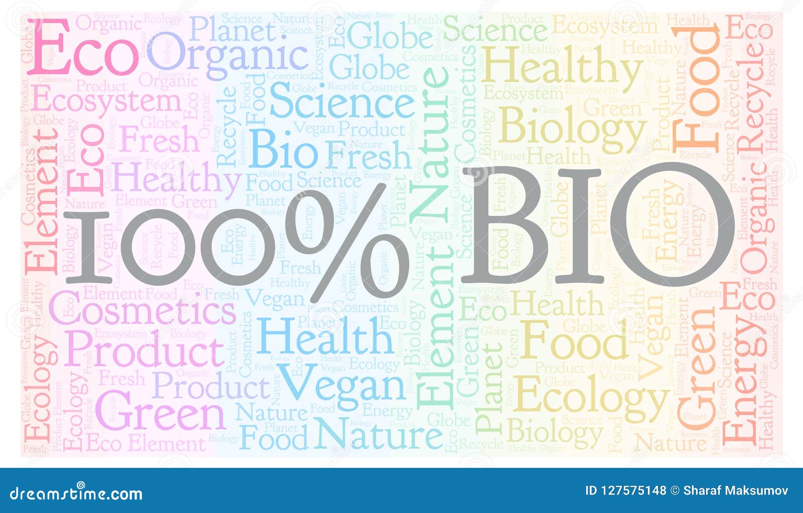 100 Percent Bio Word Cloud. Stock Illustration - Illustration of ...