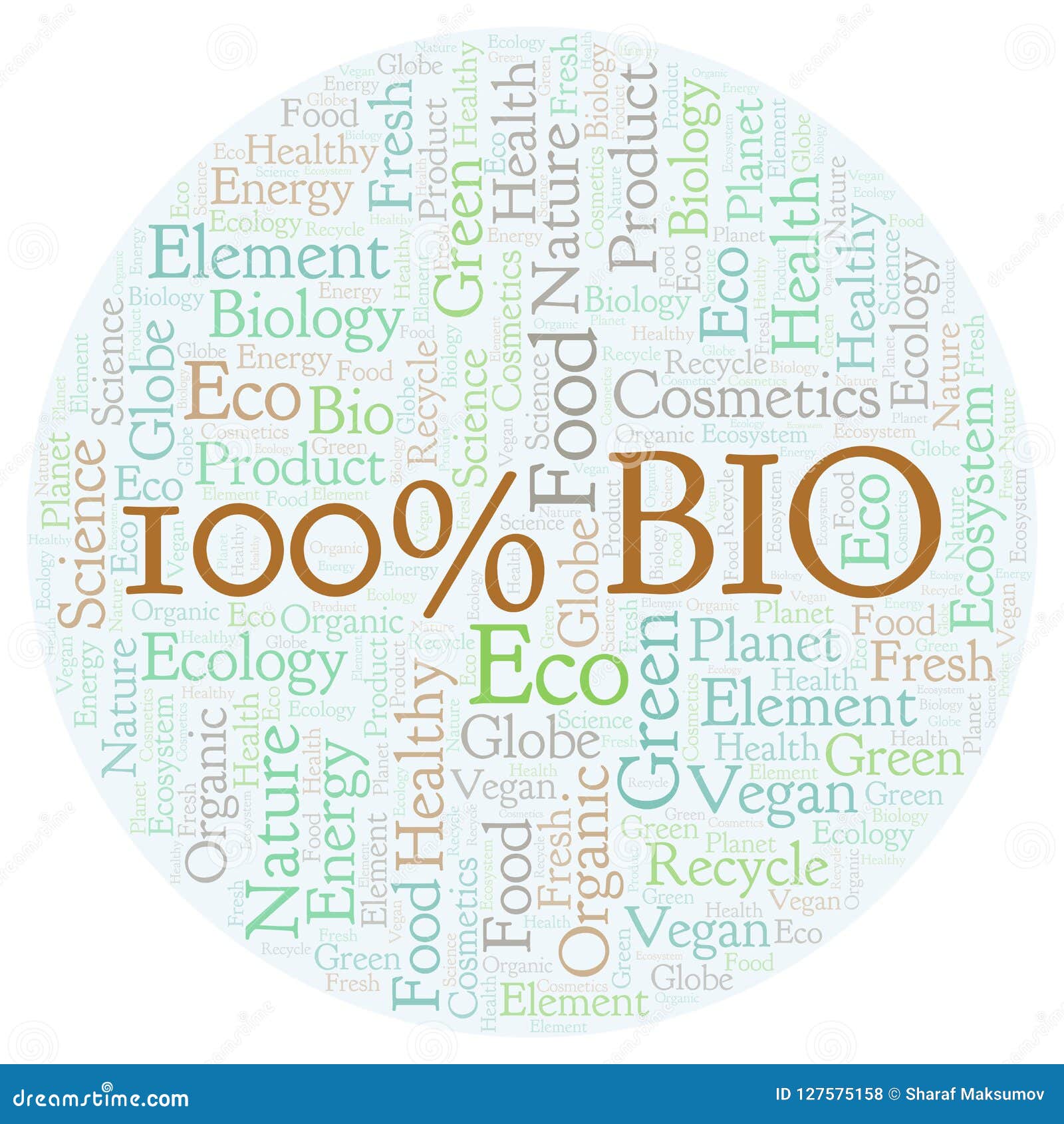 100 Percent Bio Word Cloud. Stock Illustration - Illustration of text ...