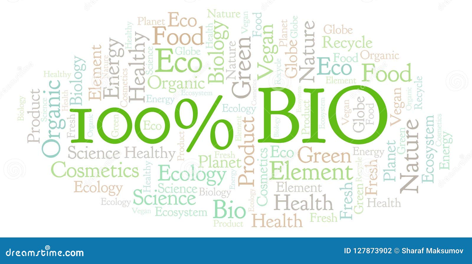100 Percent Bio Word Cloud. Stock Illustration - Illustration of ...