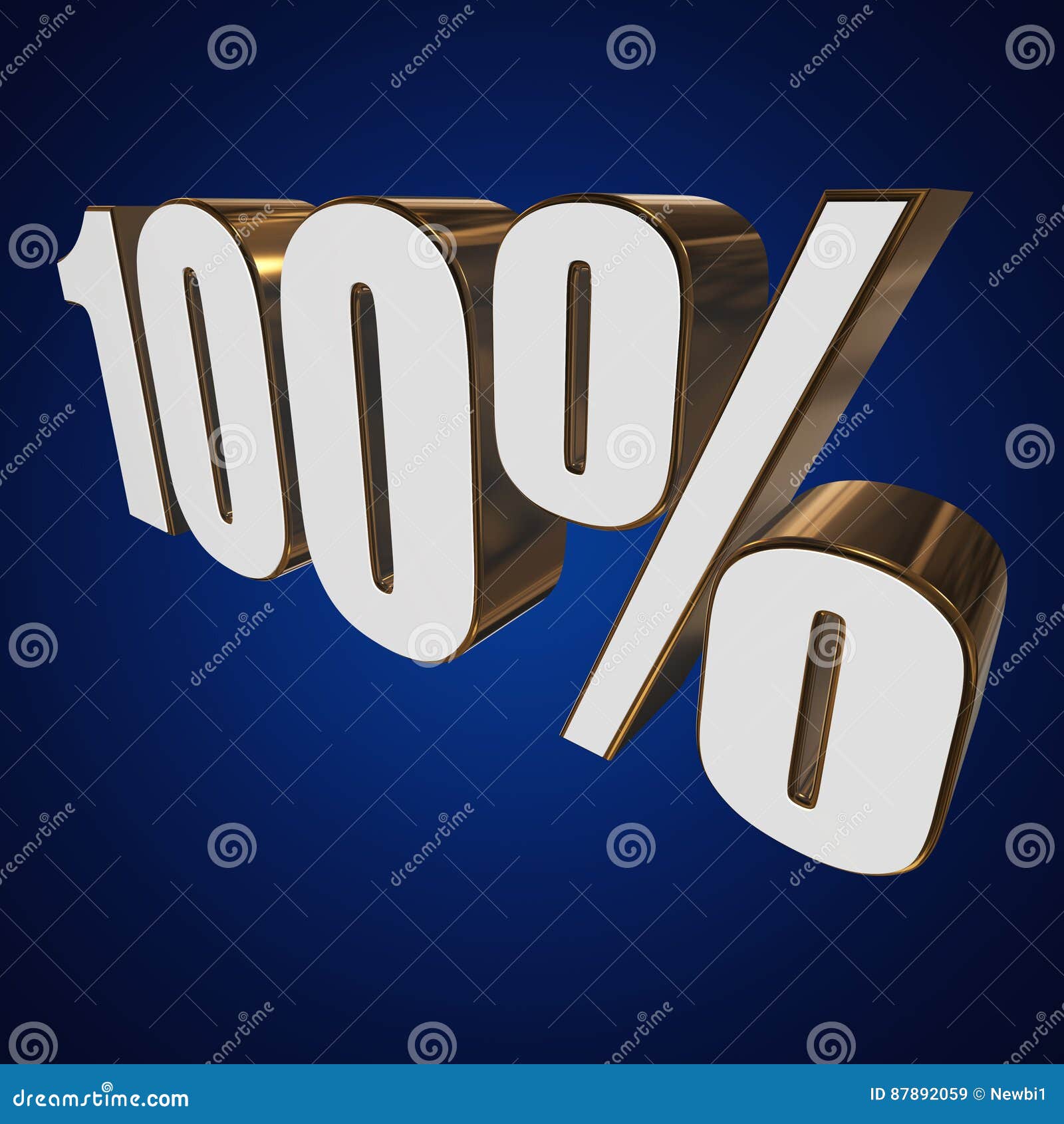 100 Percent on Blue Background Stock Illustration - Illustration of ...