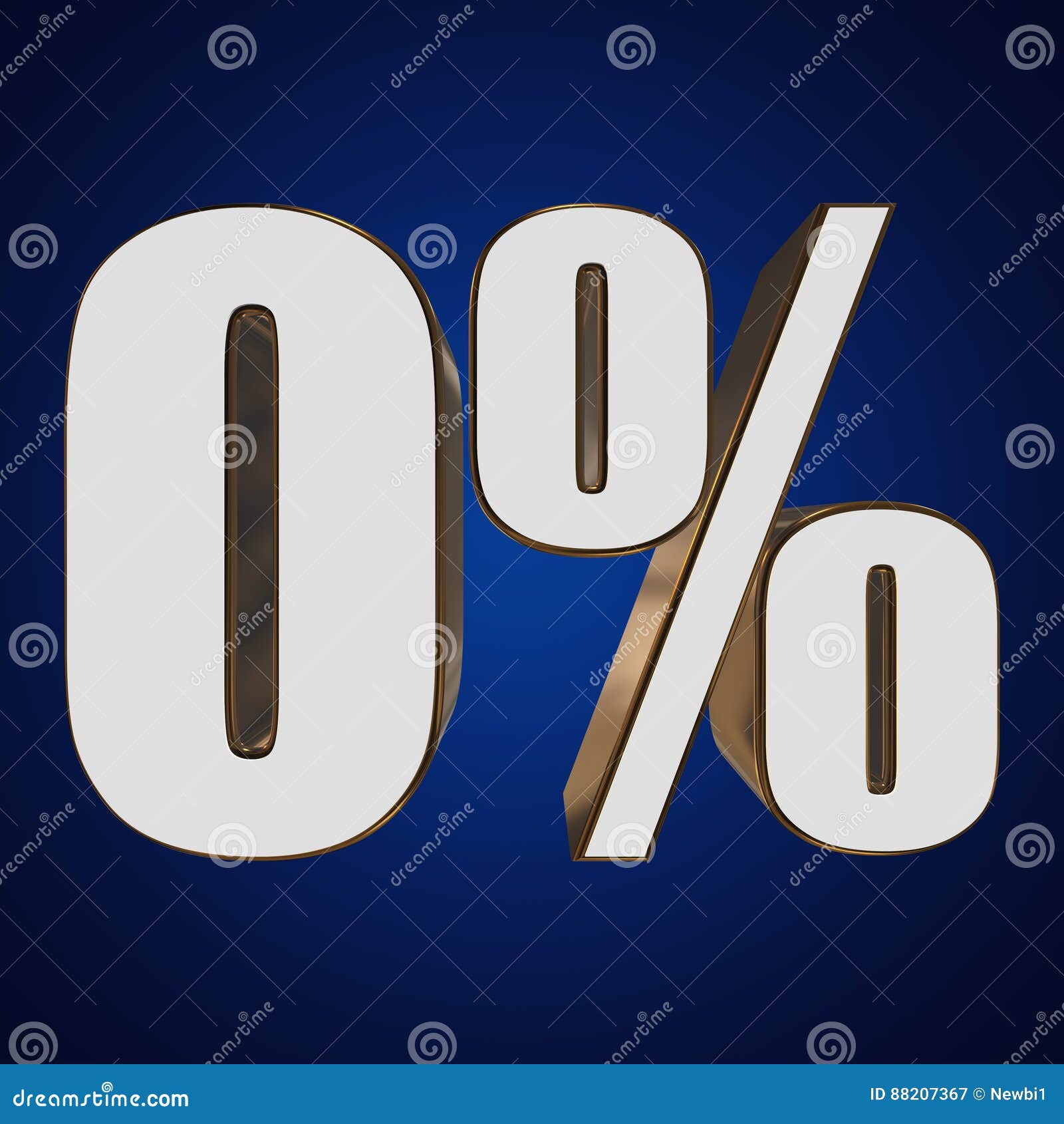 0 Percent on Blue Background Stock Illustration - Illustration of ...