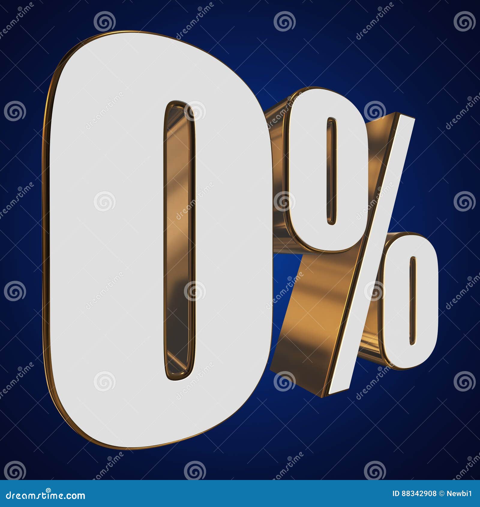 0 Percent on Blue Background Stock Illustration - Illustration of ...