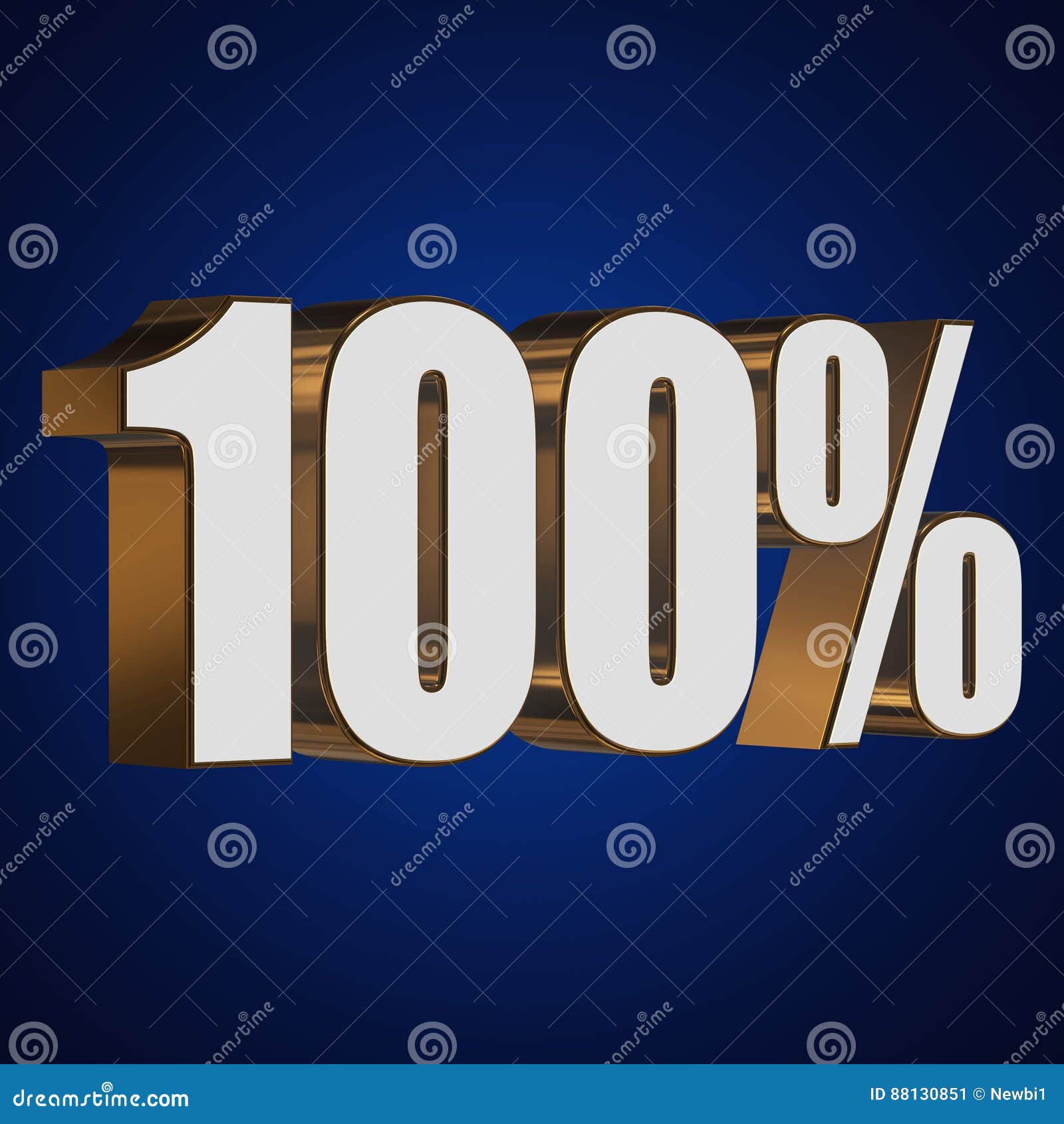 100 Percent on Blue Background Stock Illustration - Illustration of ...