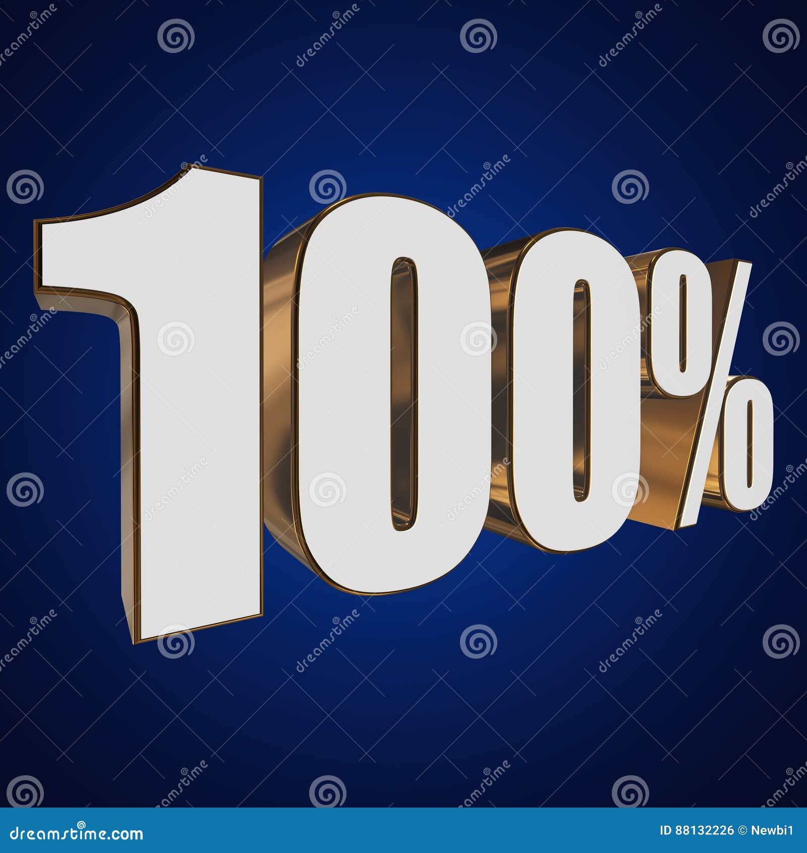 100 Percent on Blue Background Stock Illustration - Illustration of ...