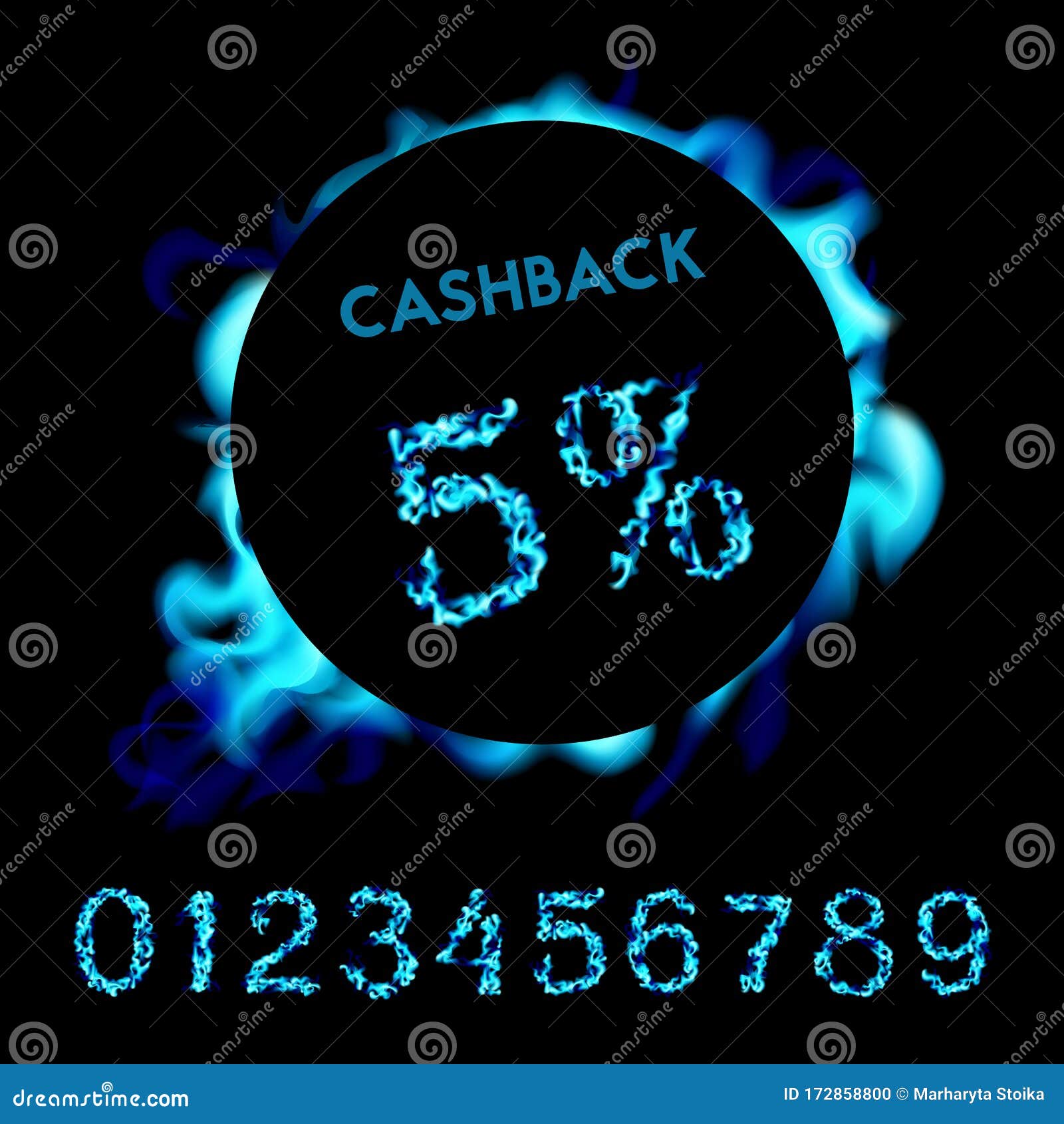 5 percent cashback. stock vector. Illustration of promotion - 172858800