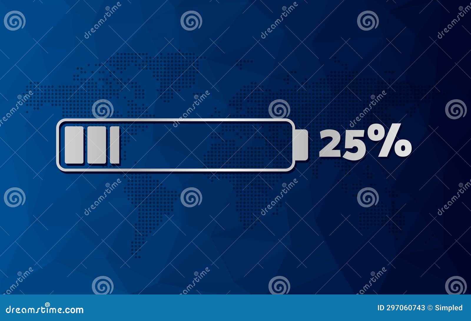 25 Percent Chart. Infographic Vector Icon with Blue Low Poly Background ...