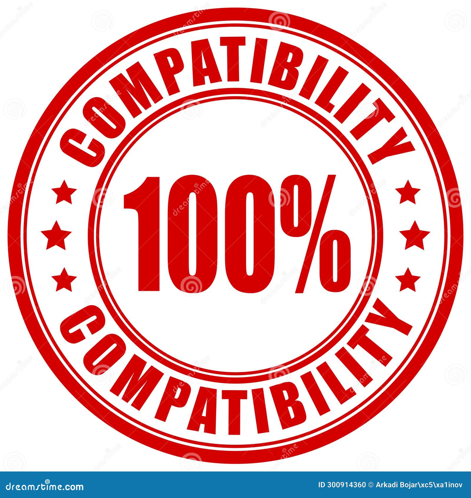 100 Percent Compatibility Round Label Vector Illustration ...