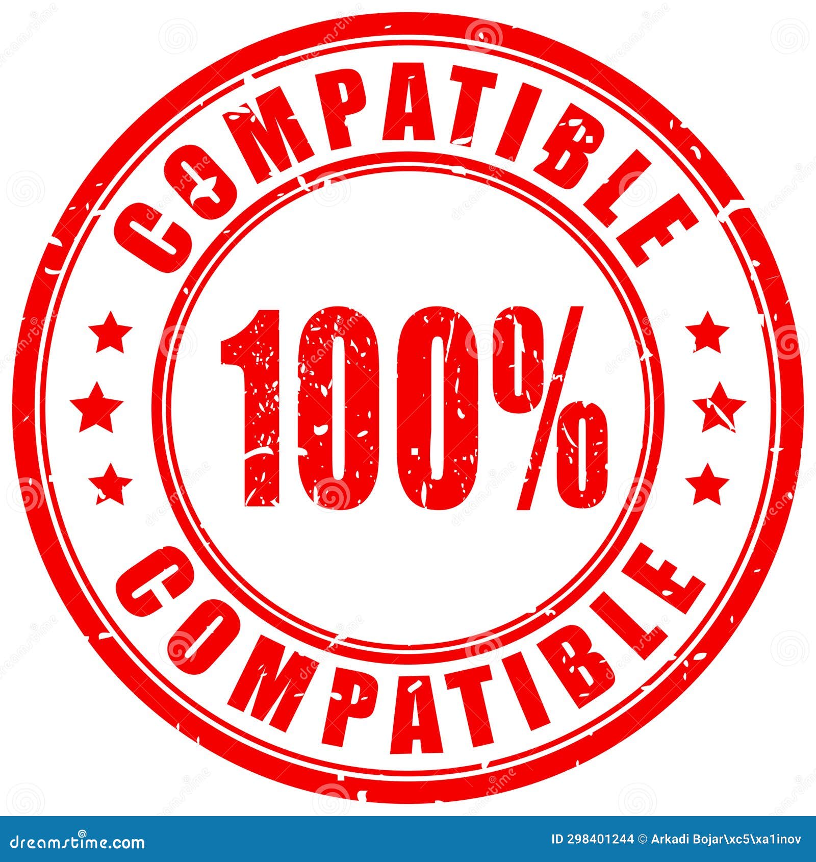 100 Percent Compatibility Round Label Vector Illustration ...