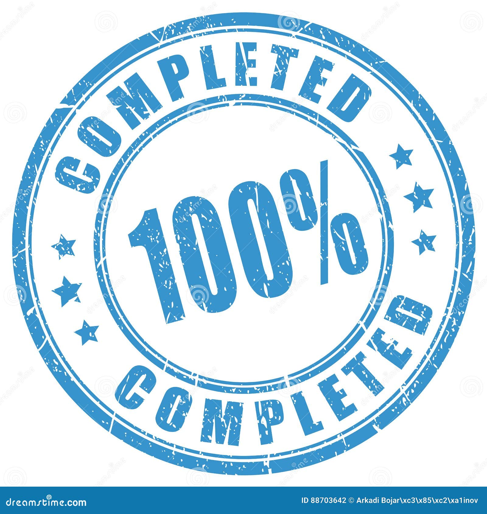 100 Percent Completed Rubber Stamp Stock Vector - Illustration of mark ...