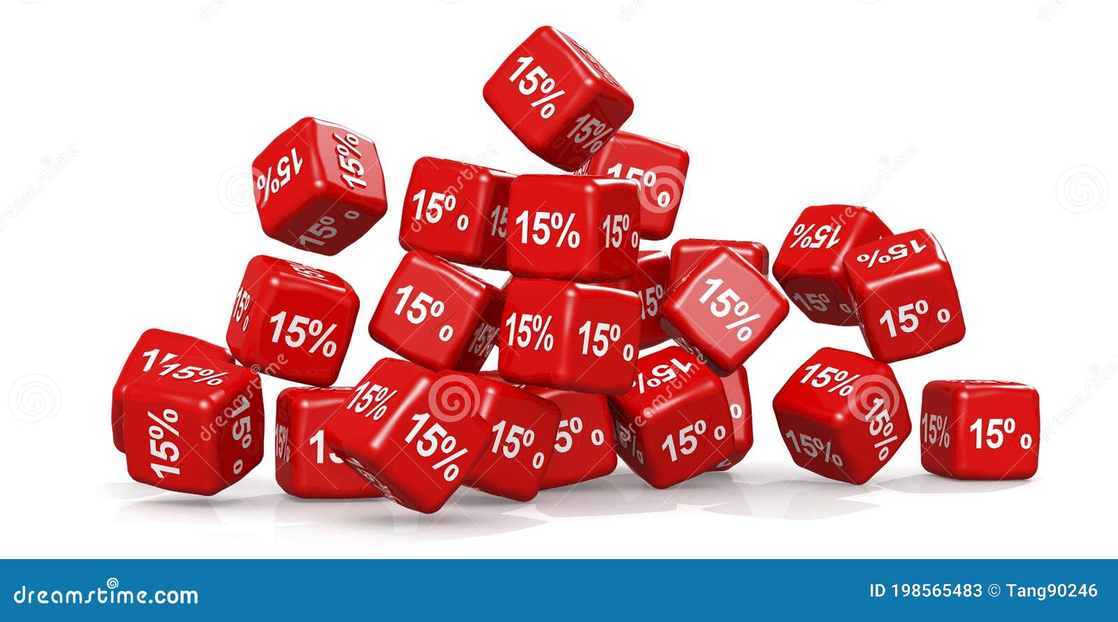 15 Percent Cubes Isolated on White Background Stock Illustration ...