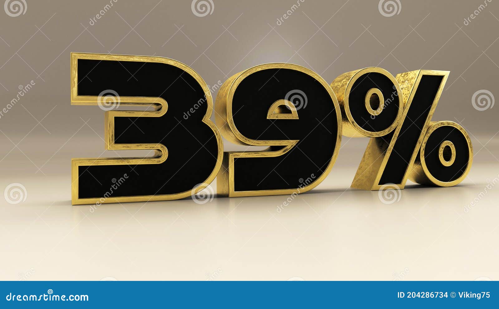39 Percent 3d Gold and Black Luxury Text Isolated on Whit Stock ...