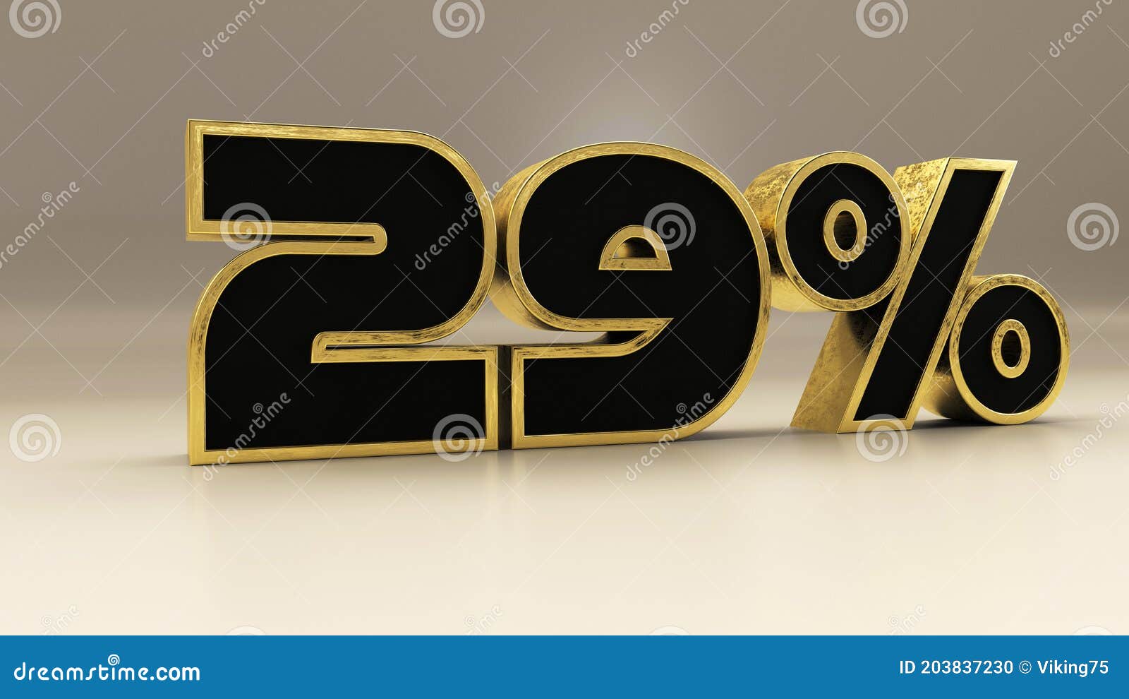 29 Percent 3d Gold and Black Luxury Text Isolated on White Stock ...