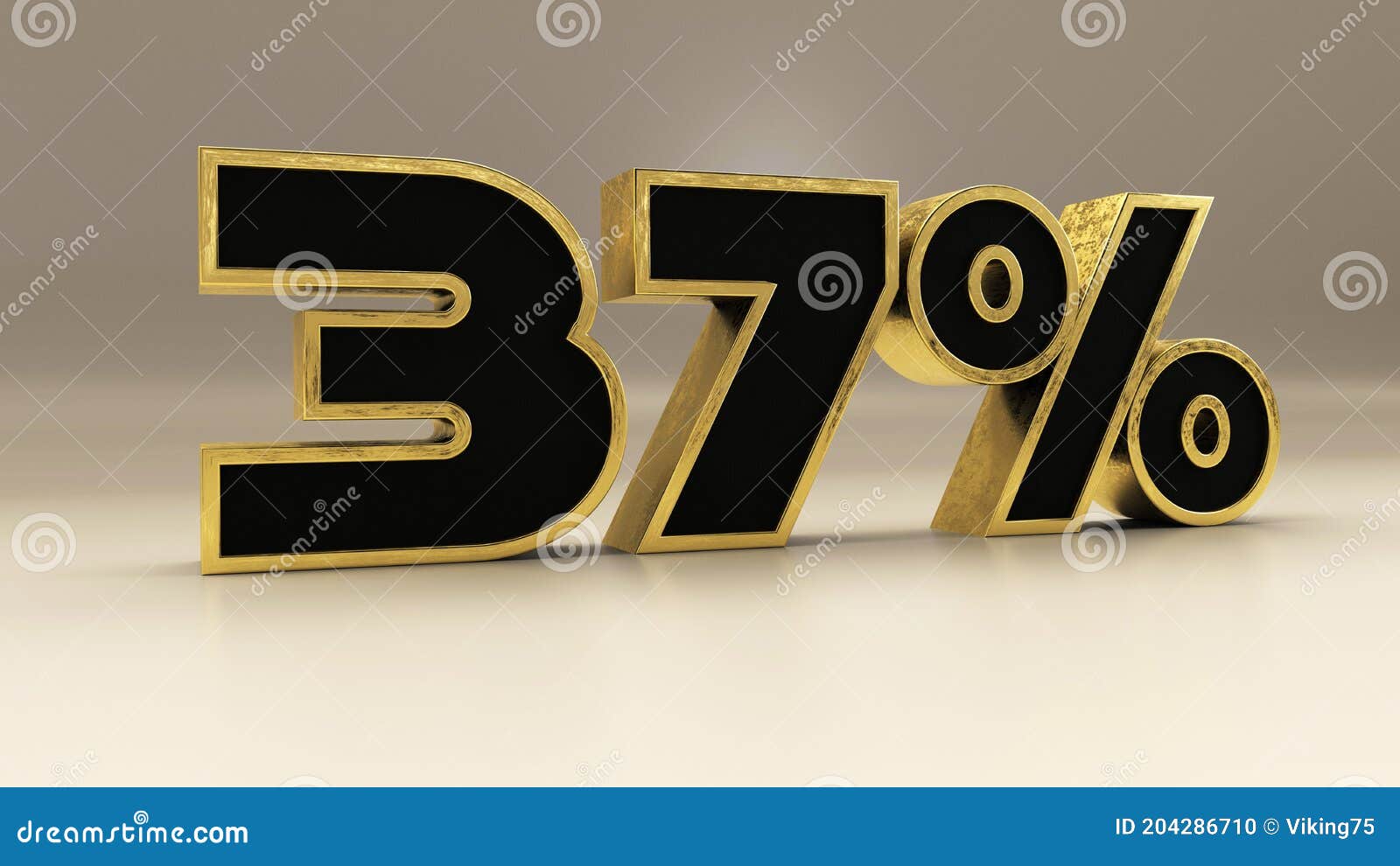 37 Percent 3d Gold and Black Luxury Text Isolated on White Stock ...
