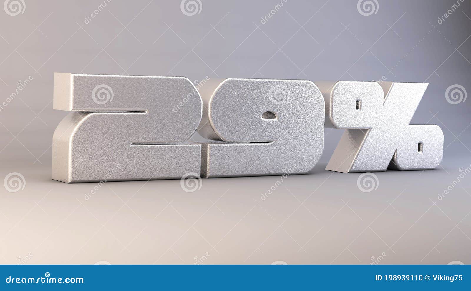 29 Percent 3d Metal Text Isolated on White Stock Illustration ...