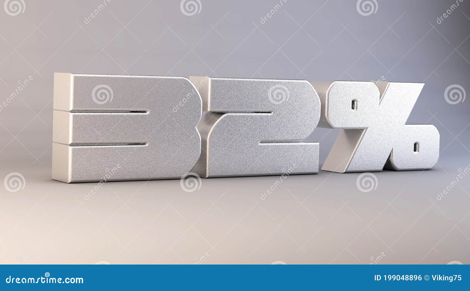 32 Percent 3d Metal Text Isolated on White Stock Illustration ...