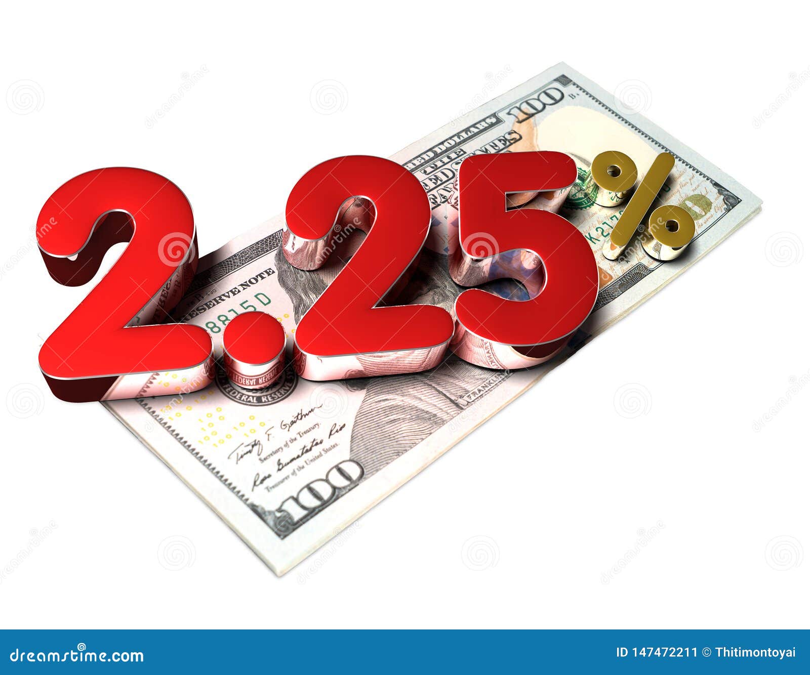 2.25 Percent 3D.with Clipping Path. Stock Illustration - Illustration ...