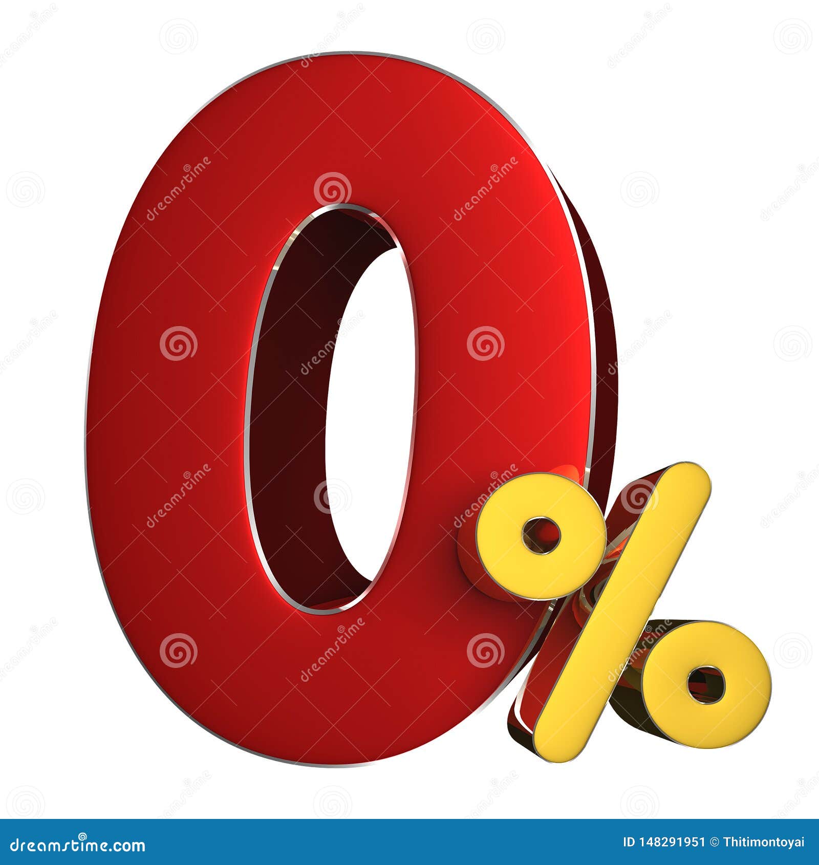 0 Percent 3D.with Clipping Path Stock Illustration - Illustration of ...