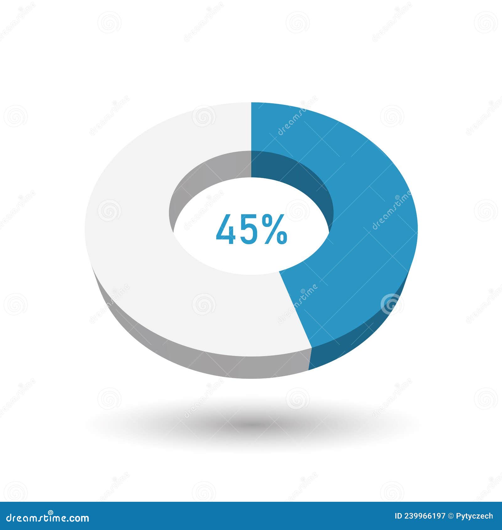 45 Percent 3D Vector Pie Chart Stock Vector - Illustration of document ...