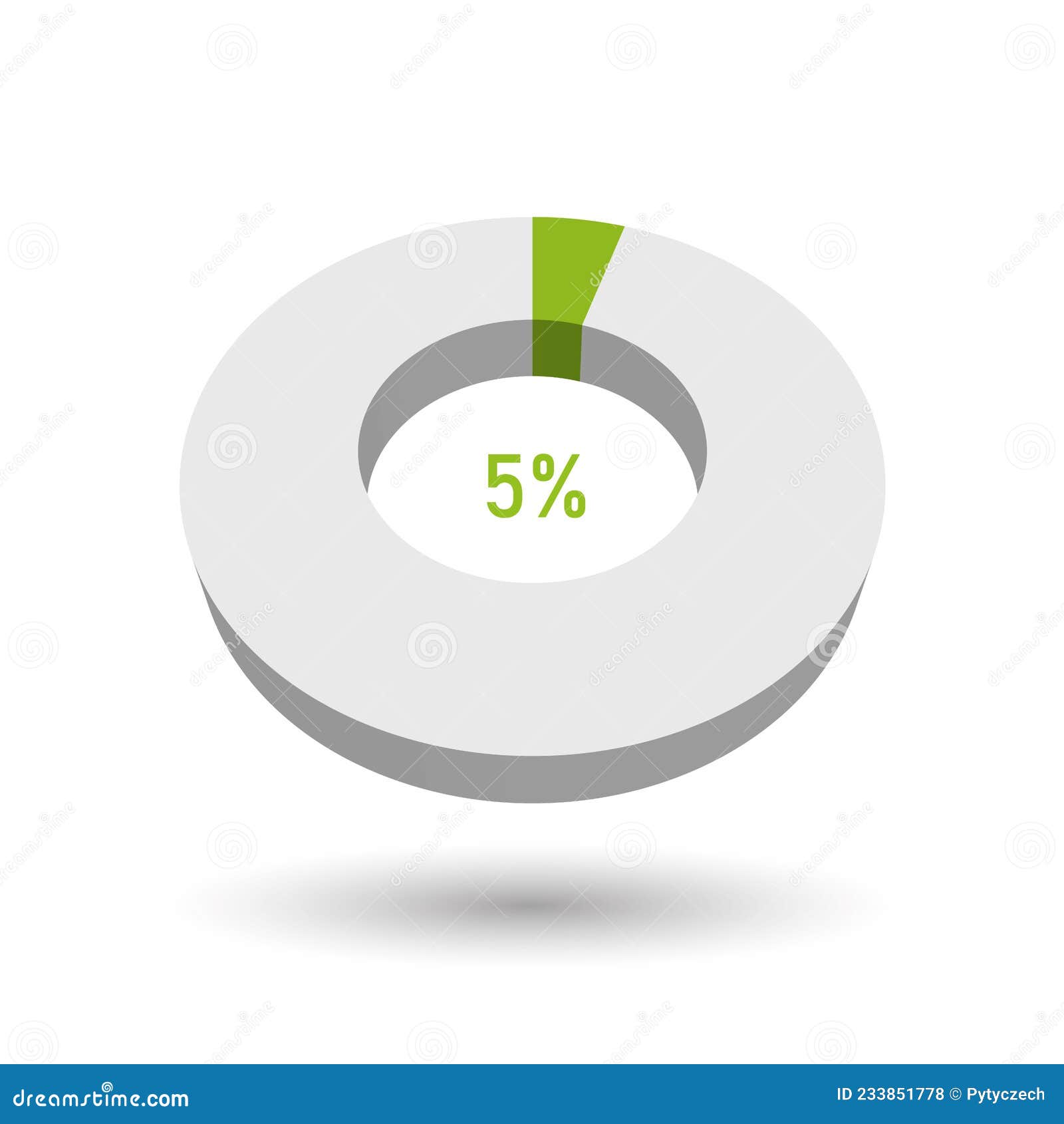 5 Percent 3D Vector Pie Chart Stock Vector - Illustration of circle ...