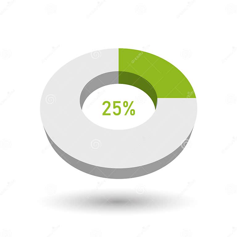 25 Percent 3D Vector Pie Chart Stock Vector - Illustration of design ...