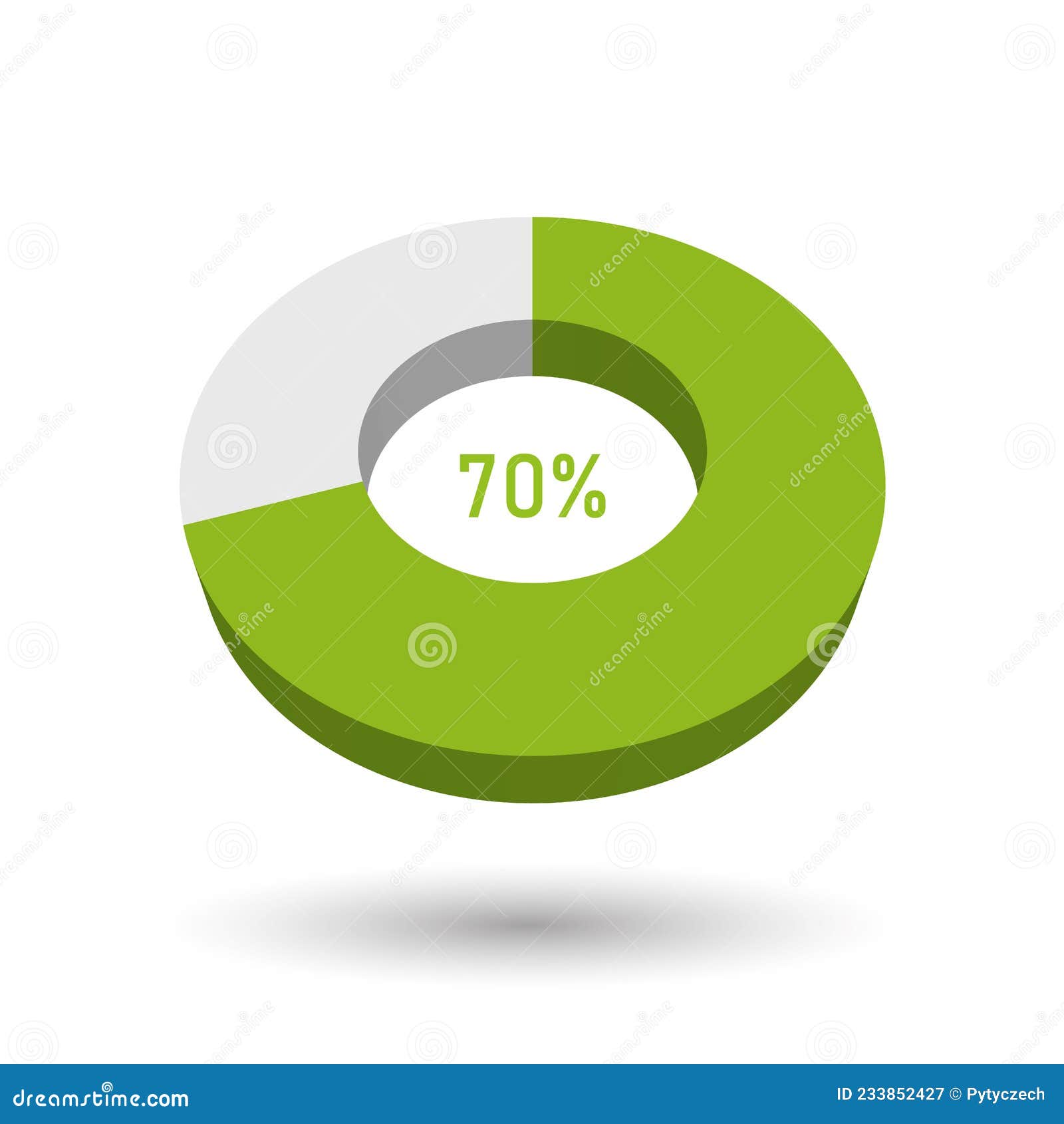 70 Percent 3D Vector Pie Chart Stock Vector - Illustration of diagram ...