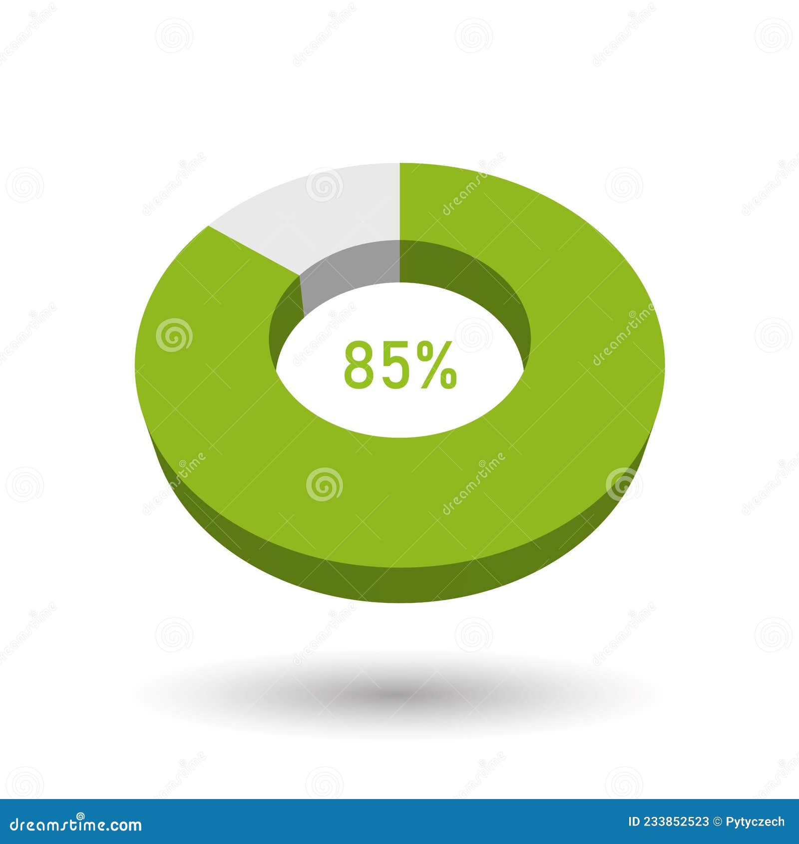 85 Percent 3D Vector Pie Chart Stock Vector - Illustration of planning ...