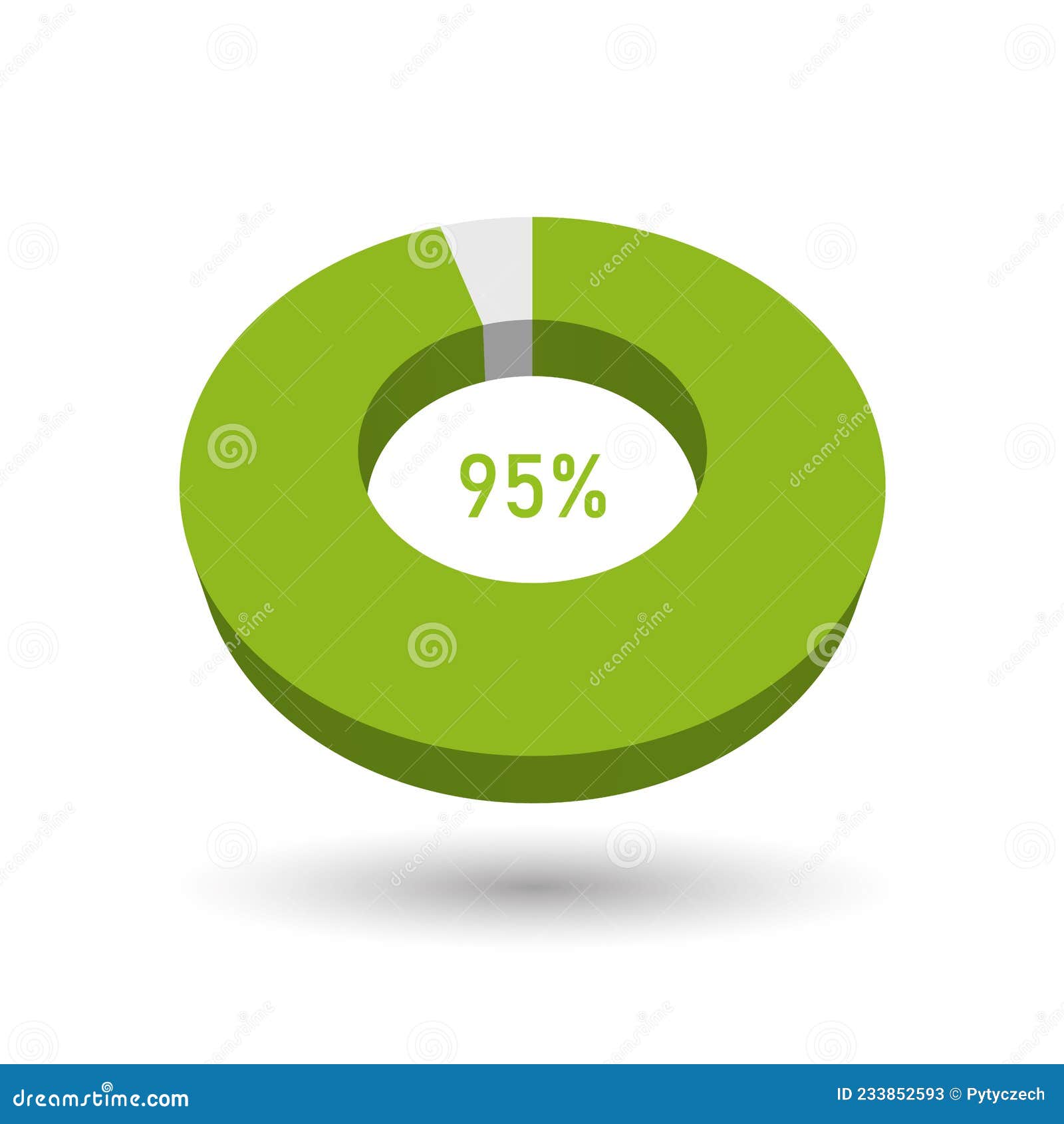 95 Percent 3D Vector Pie Chart Stock Vector - Illustration of research ...